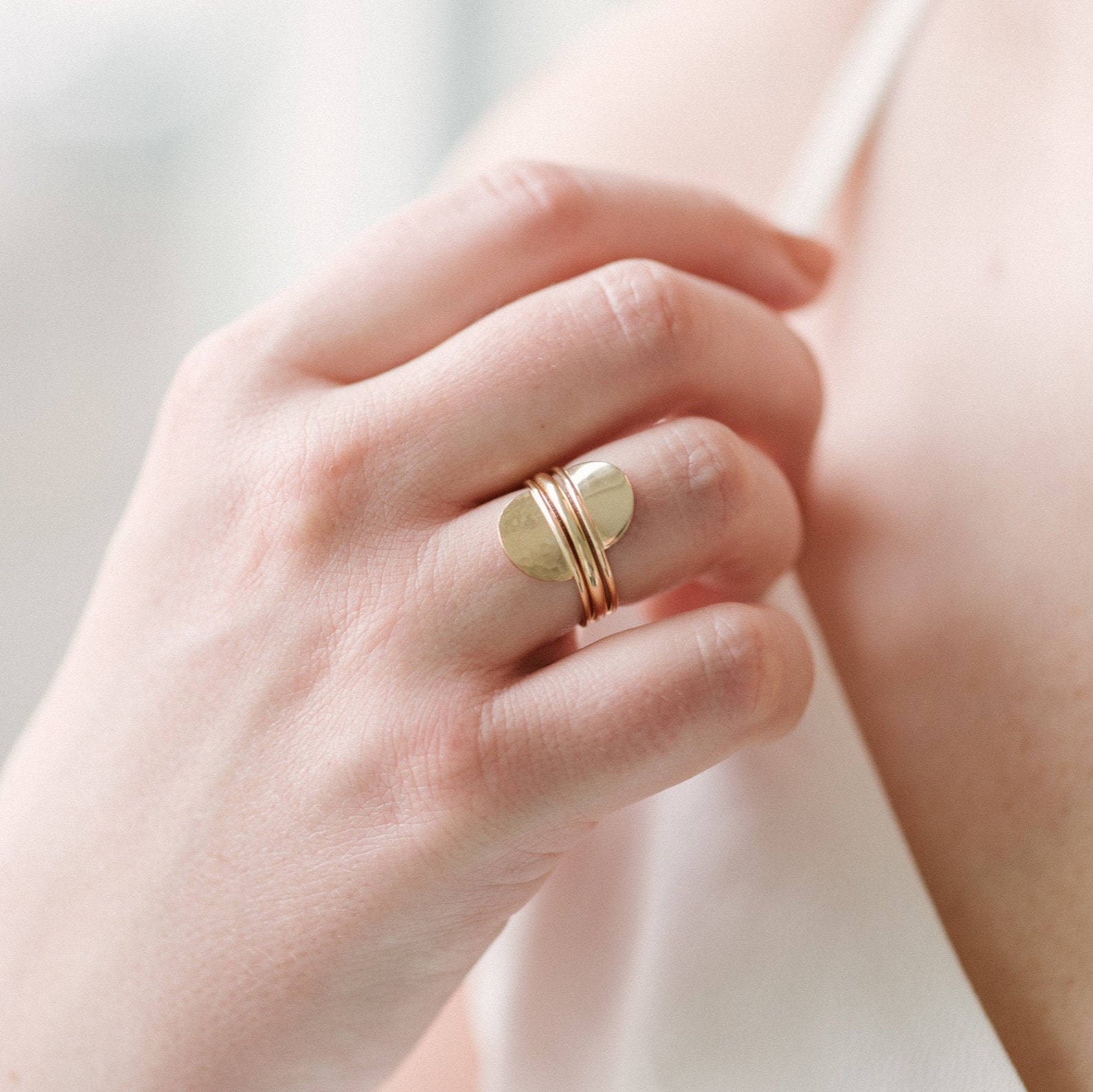 Half Round Stacking Ring Smooth Ring Unisex Ring Gold - Etsy