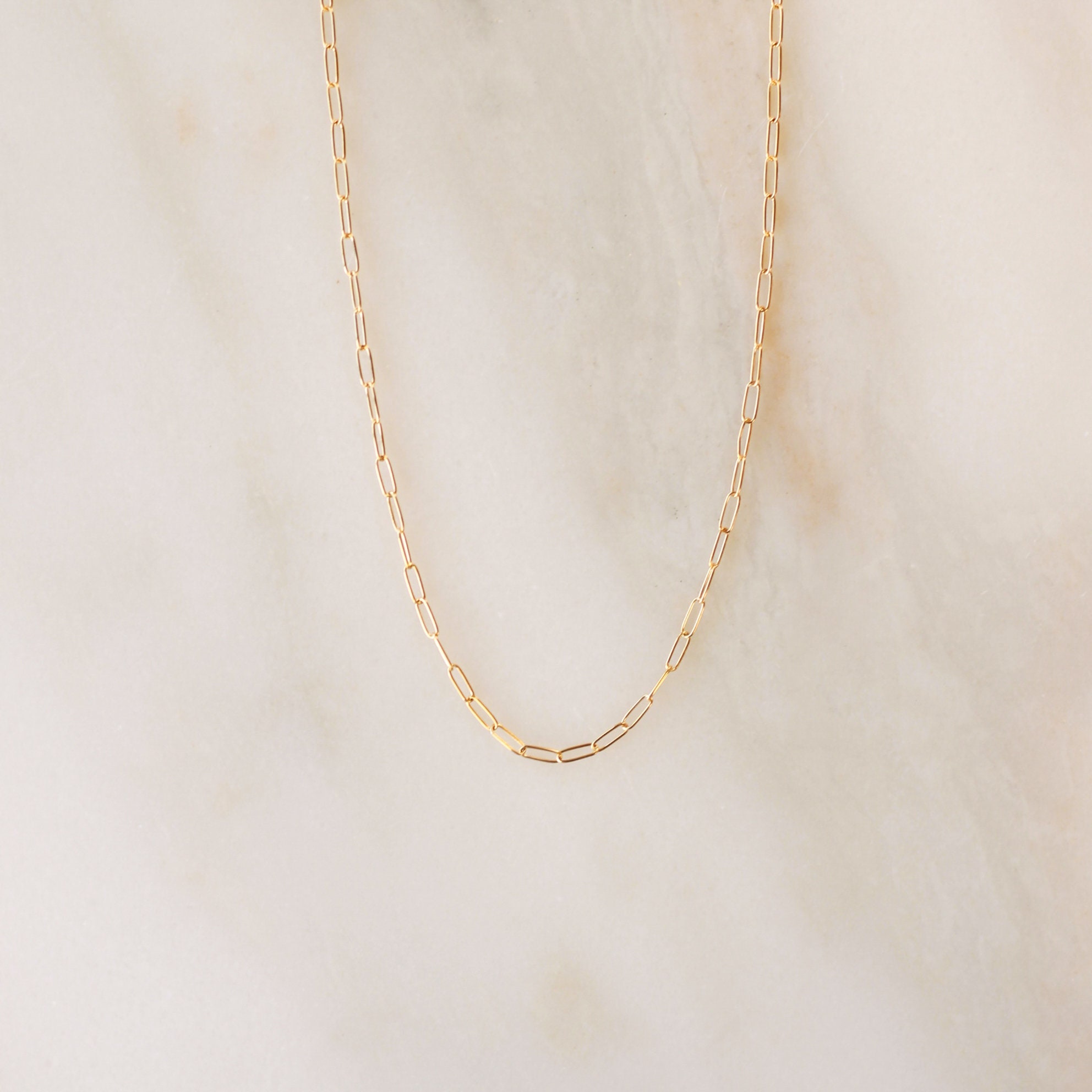 Modern Chain Necklace Gold or Silver Paperclip Rectangular - Etsy