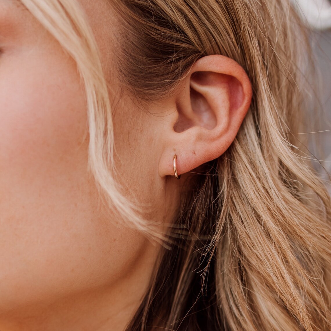 Tiny Everyday Hoops Gold Rose Gold or Silver Basic Hoop - Etsy