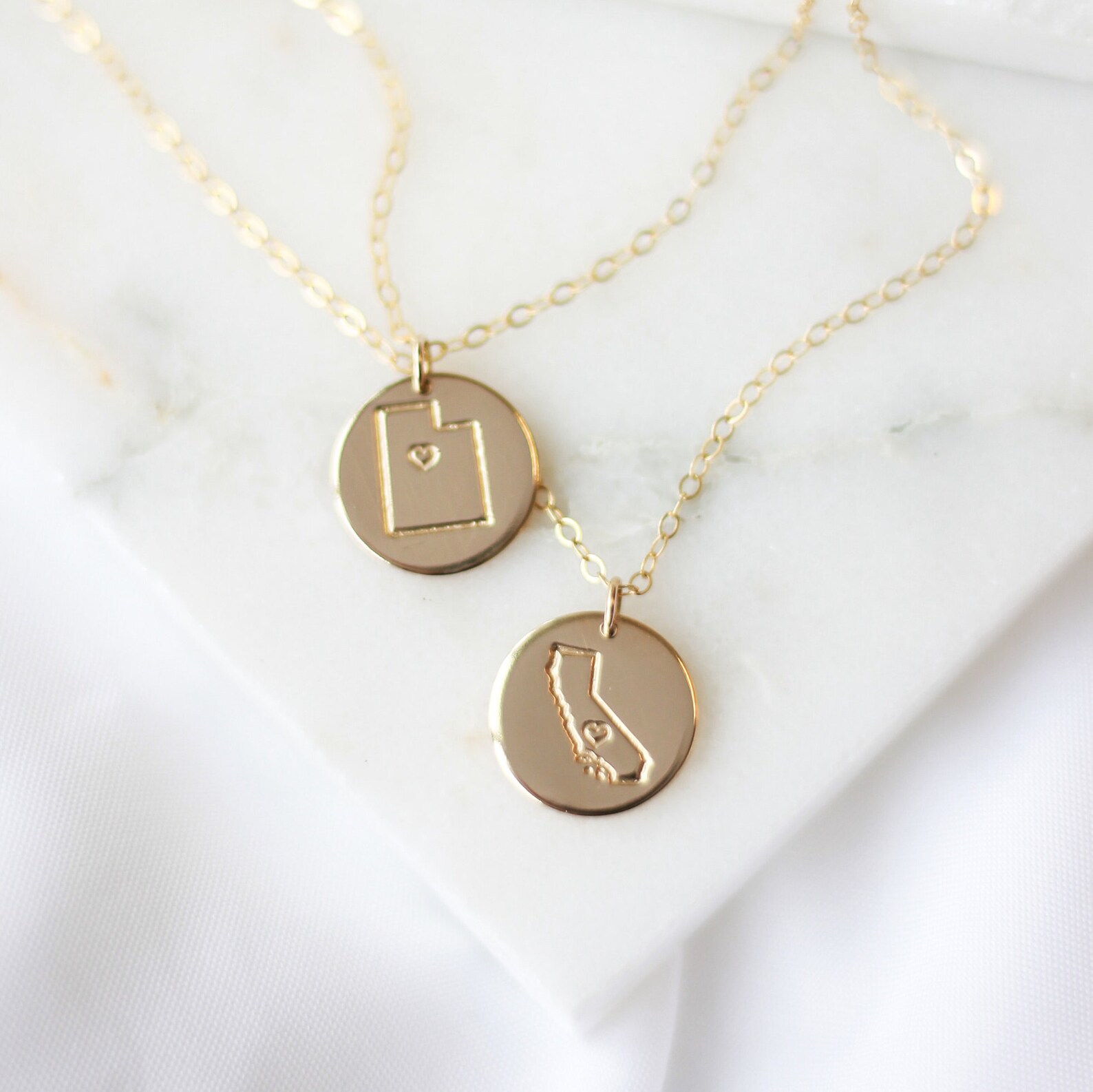 Georgia State Necklace 14k Gold Filled 14k Rose Gold | Etsy