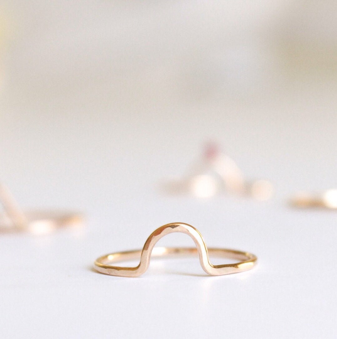 Small Arc Ring Gold Silver or Rose Gold Modern Shape Ring - Etsy