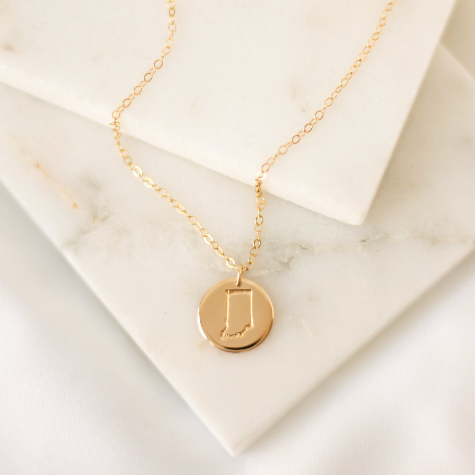Indiana State Necklace • 14k Gold Filled, 14k Rose Gold Filled, or ...