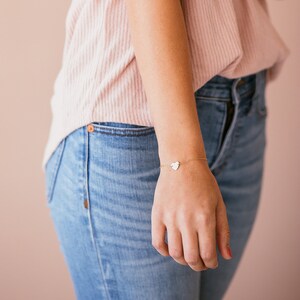 Fiona Heart Bracelet • Initial Bracelet - Personalized Jewelry - Gift for Her - Sisters Bracelet ...
