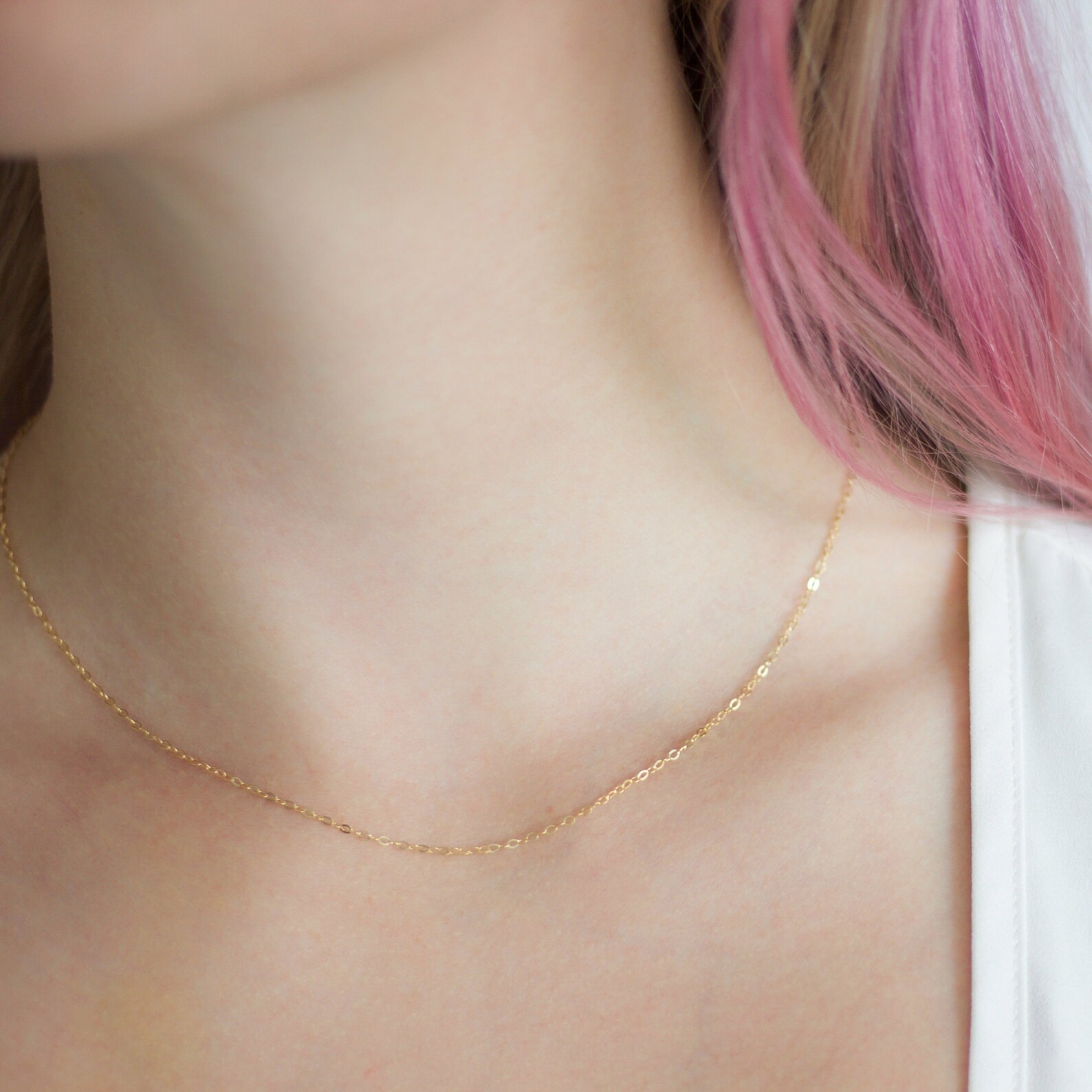 Whisper Chain Gold Silver or Rose Gold Simple Gold Chain - Etsy