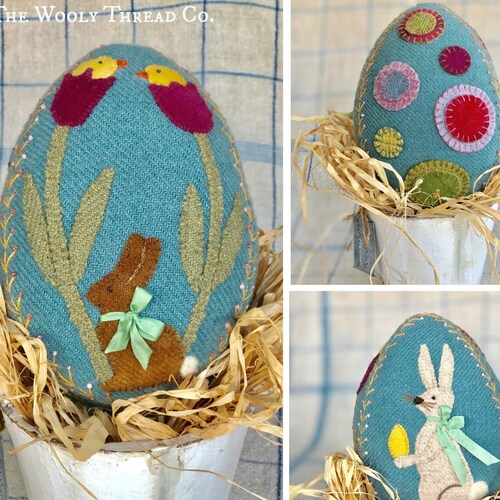 E-pattern Wool Applique BIG Wooly Easter Egg Instant - Etsy