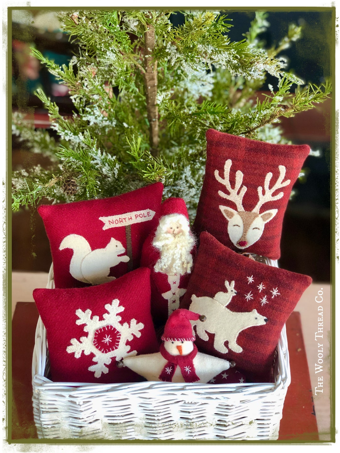 North Pole Christmas Bowl Fillers Pattern: Appliqued Wool Design (PDF ...