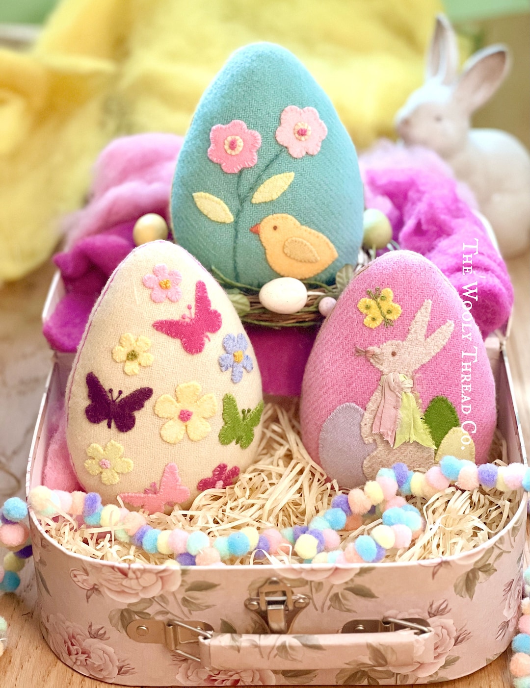 E-pattern Wool Appliqué Bowl Fillers~ Wooly Easter Eggs ~ PDF Instant ...