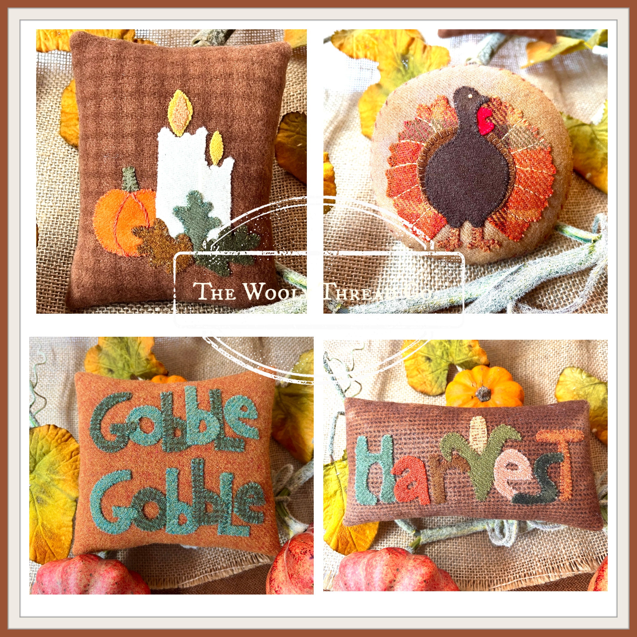 E-pattern Wool Applique Thanksgiving II Bowl Fillers Instant Download ...