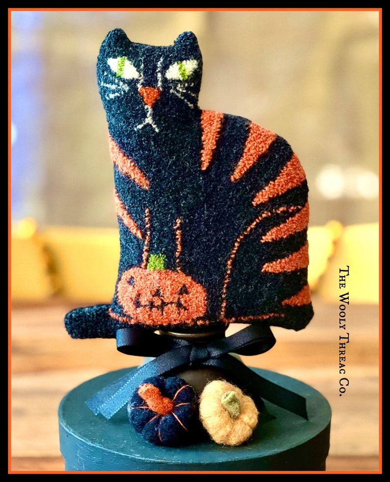 E-pattern ~ Punch Needle ~ Wooly Spooky Cat~ PDF Instant Download - Etsy
