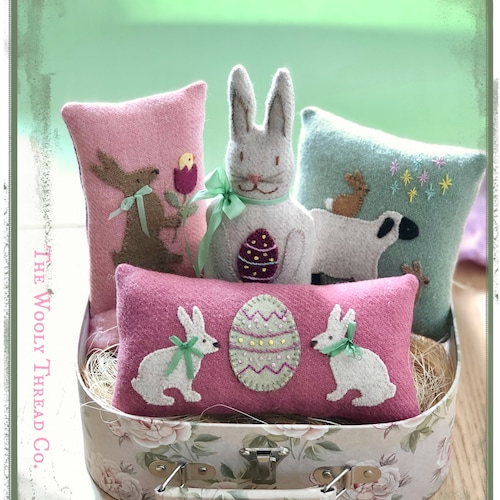 E-pattern Wool Applique Wooly Bunnies & Chicks Bowl - Etsy