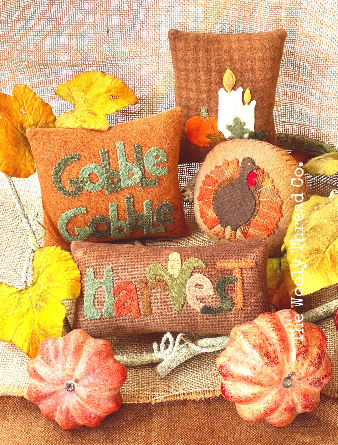 Thanksgiving II Bowl Fillers Pattern: Appliqued Wool Design (PDF ...