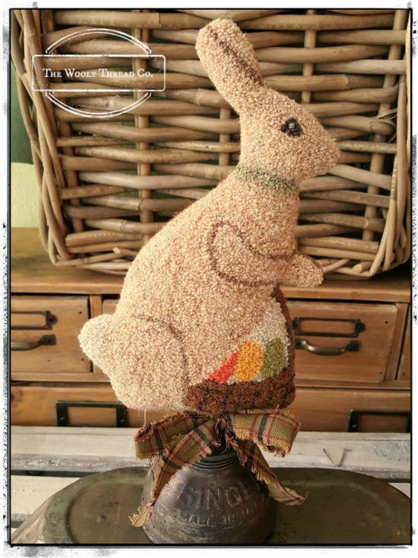 E-pattern Punch Needle Wooly Easter Bunny PDF Instant - Etsy