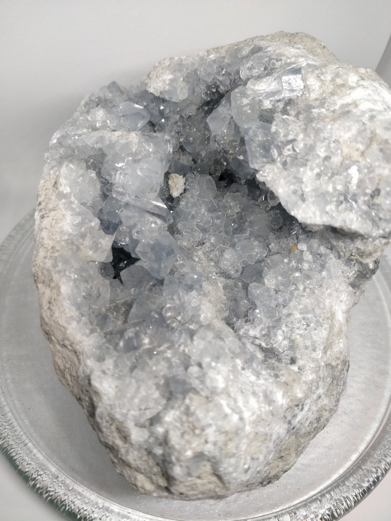 Blueish/grey LARGE 6LB Crystal Stone With Raw Edges - Etsy