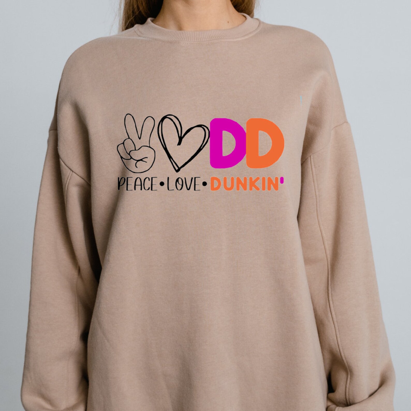 Peace Love Dunkin, Dunkin Shirts, SVG File, Dunkin Donuts, Peace Love ...
