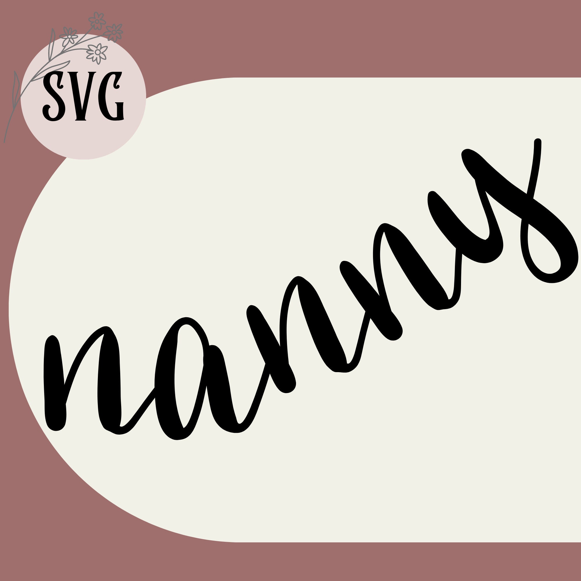 Curved Nanny Svg File, Curved Grandmother Svg File for Sweaters Neck ...