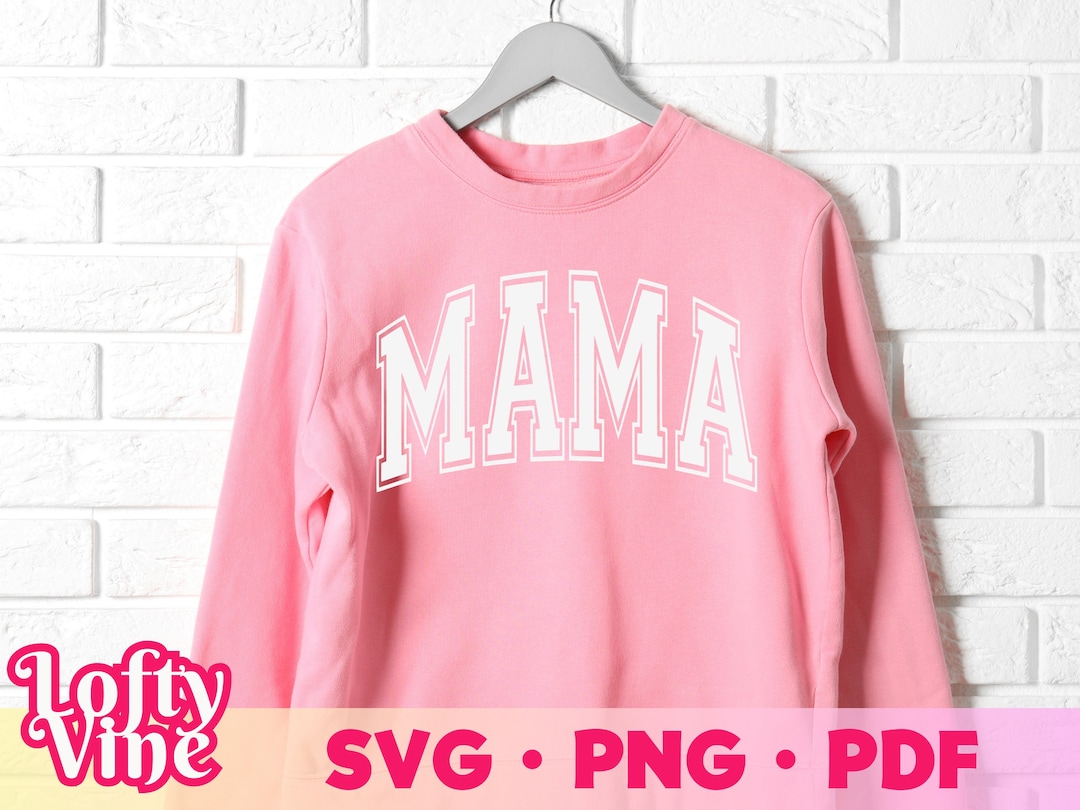 Varsity Mama SVG: Arched Letter Design (PNG, PDF) - Etsy
