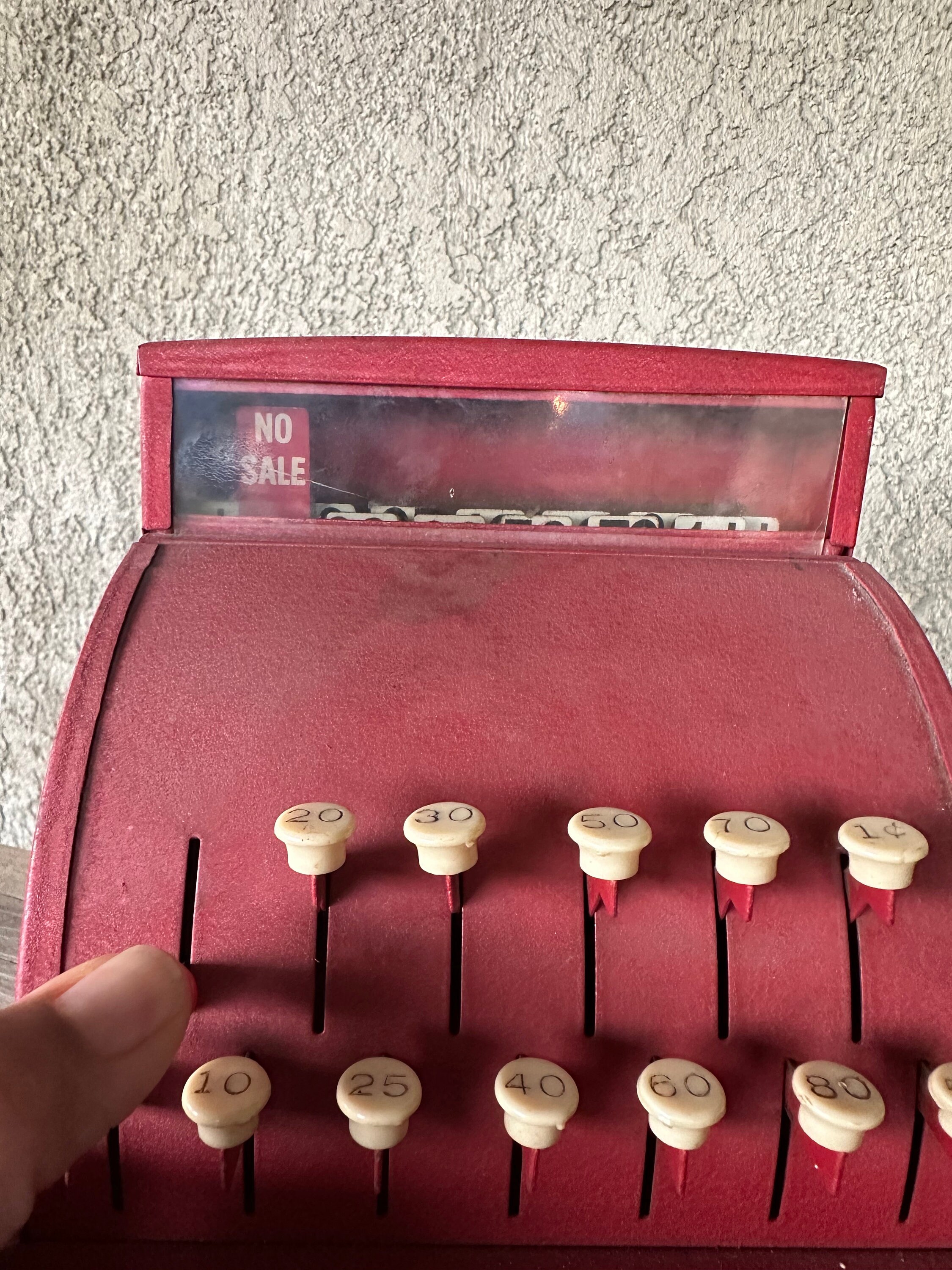 Vintage Red Toy Cash Register - Etsy