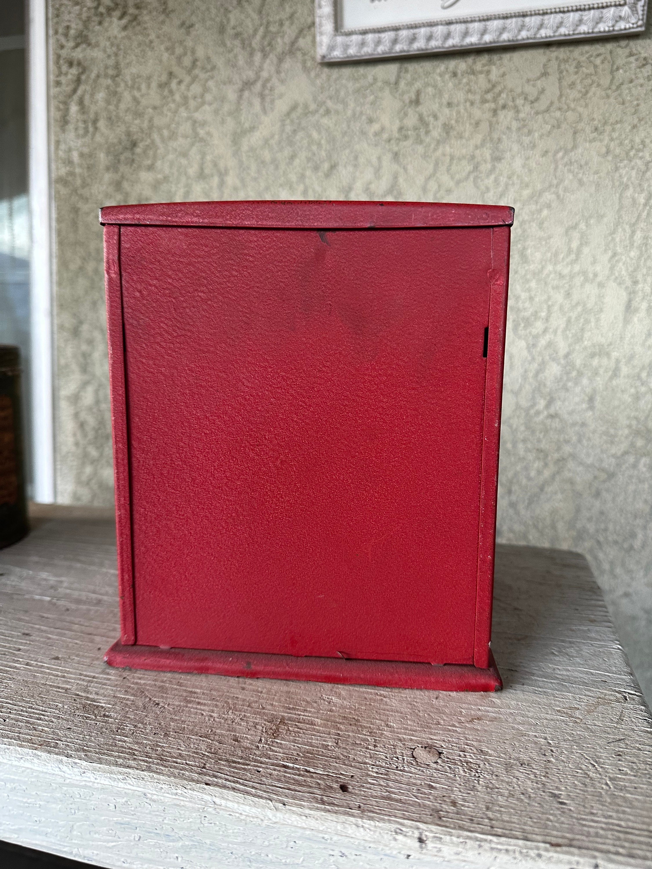 Vintage Red Toy Cash Register - Etsy