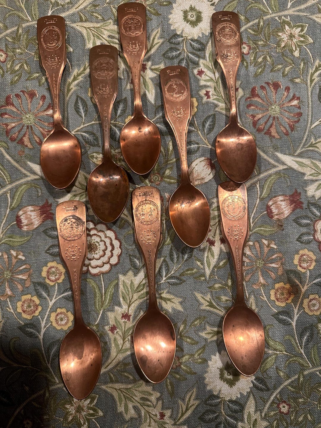8 Bicentennial Commemorative Spoons Copper Like Color - Etsy