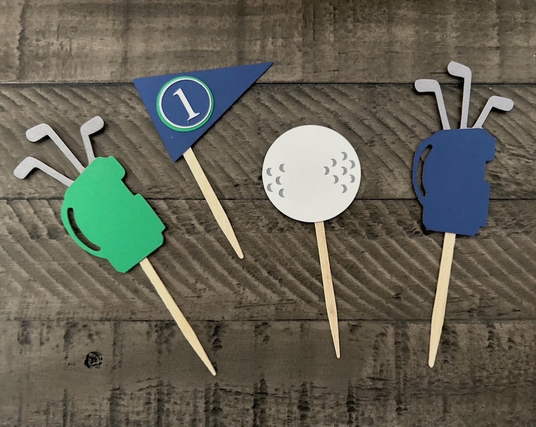 One Dozen Golf Theme Cupcake Toppers, Clubs, Golf - Etsy