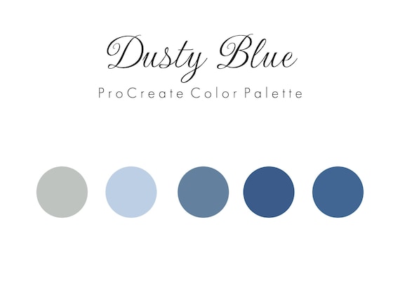 Dusty Blue Color Swatches Procreate Color Palette for | Etsy