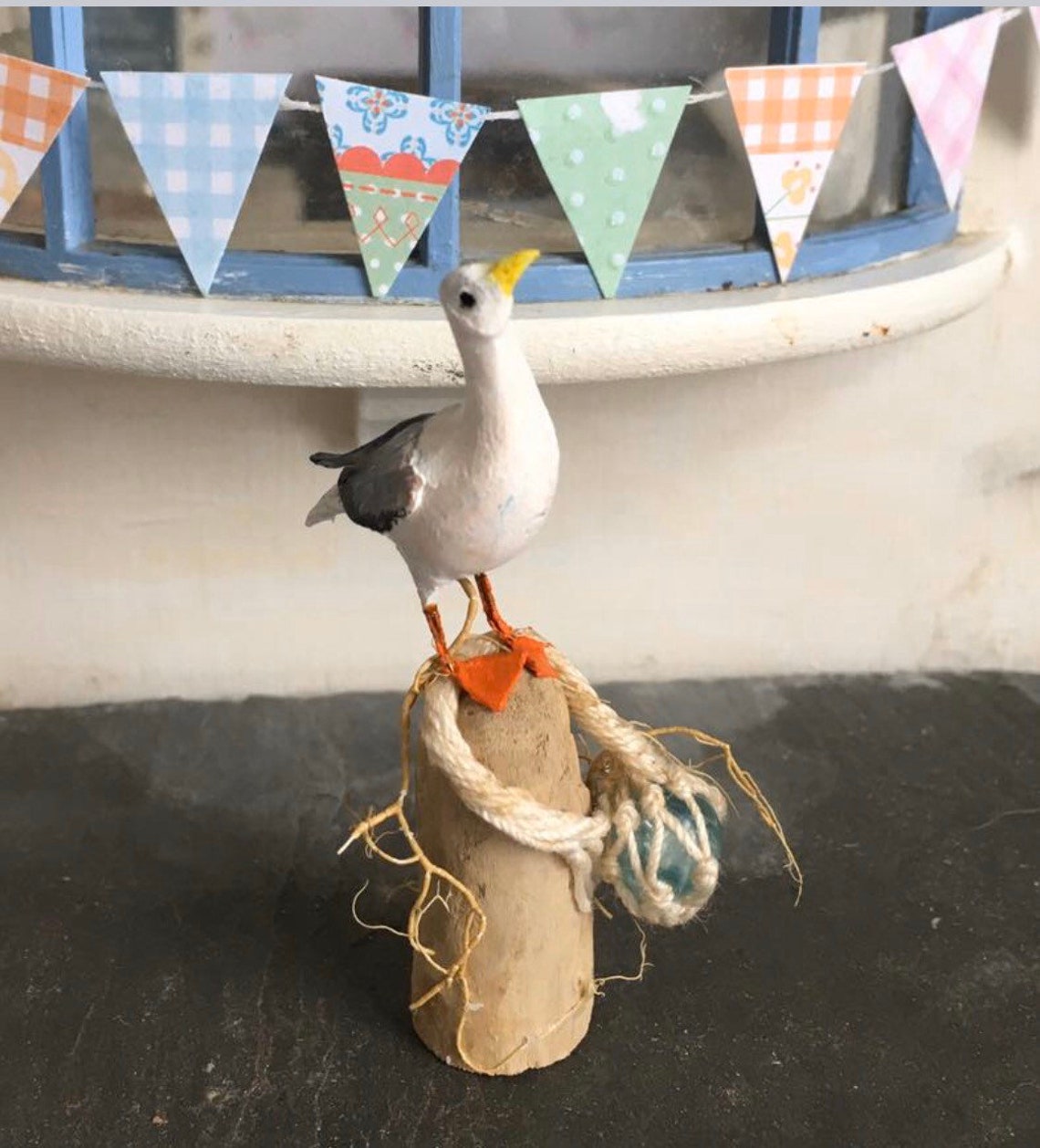 1/12th Scale Miniature Seagull on Driftwood With Macrame Bouy - Etsy