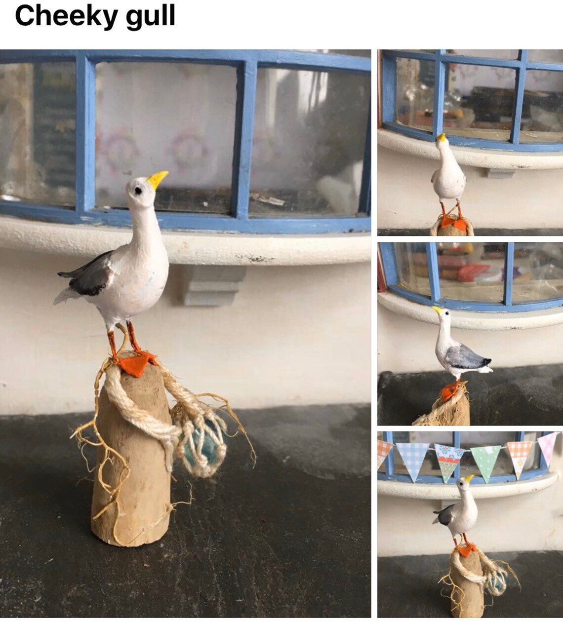 1/12th Scale Miniature Seagull on Driftwood With Macrame Bouy - Etsy