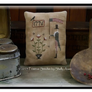 CROSS Stitch PDF Uncle Sam 1776 Pillow by Primitive Stitchin - Etsy