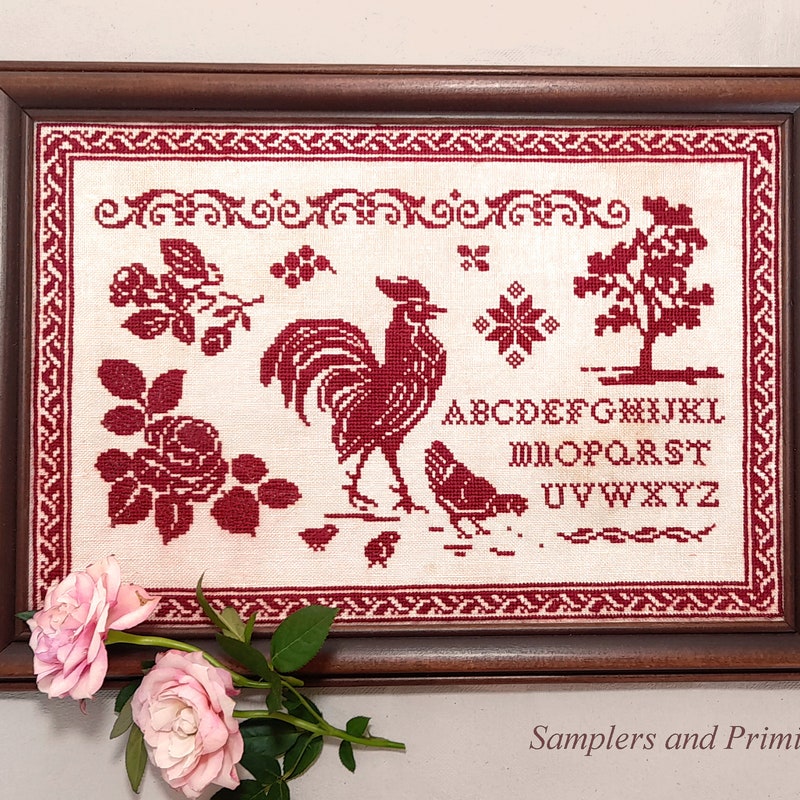 Red Sampler - Etsy