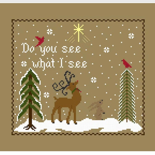 Primitive Christmas Cross Stitch Pattern Pdf Download - Etsy