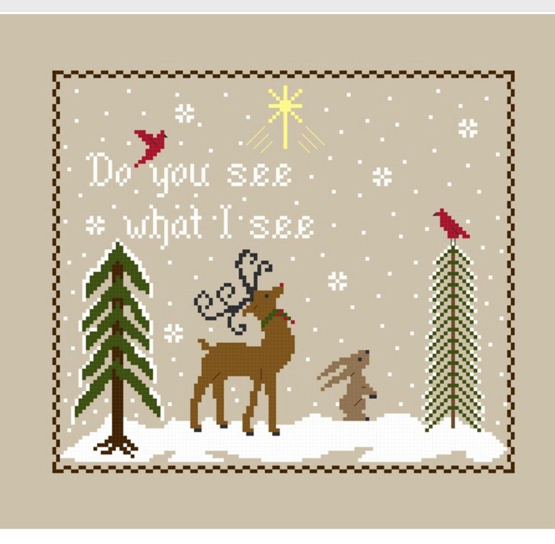CROSS STITCH PDF Do You See What I See by Prim Stitcher Shoppe - Etsy