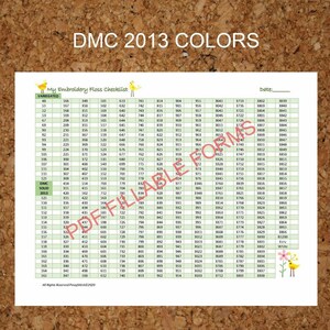 PDF INSTANT Download DMC Floss Checklist Floss Inventory - Etsy