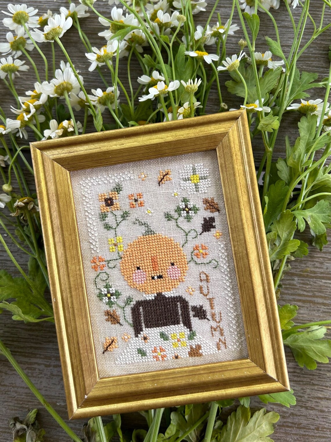 CROSS STITCH PDF Pumpkin Girl by Emily Call Stitching - Etsy