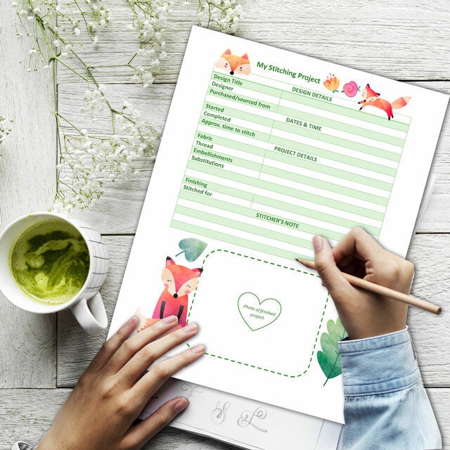 PDF INSTANT DOWNLOAD • Editable & Printable Journal Page Cross Stitch ...