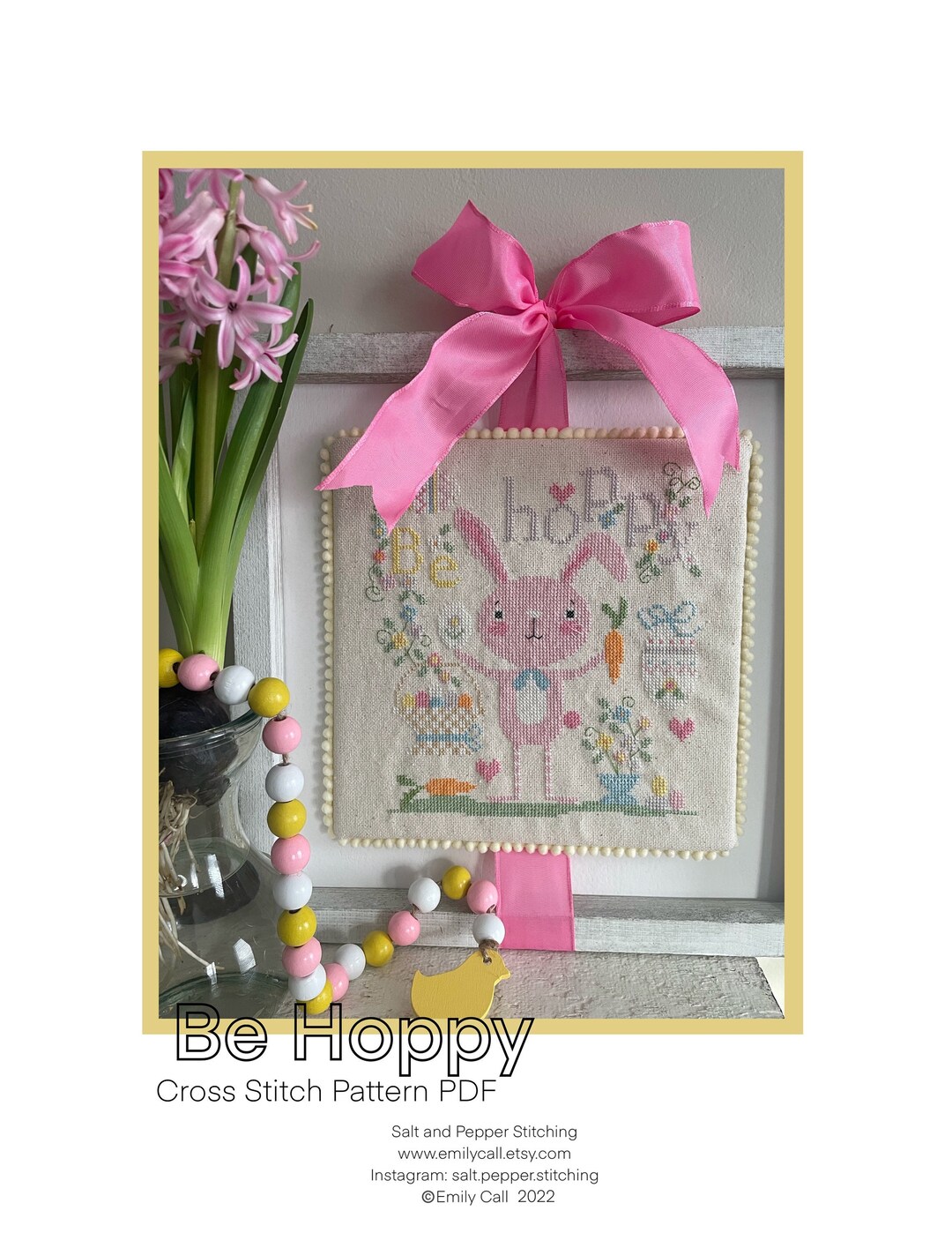 CROSS STITCH PDF Be Hoppy by Emily Call Stitching - Etsy