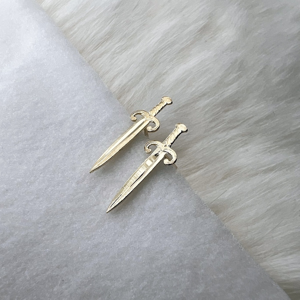 14k Sword Earrings - Etsy