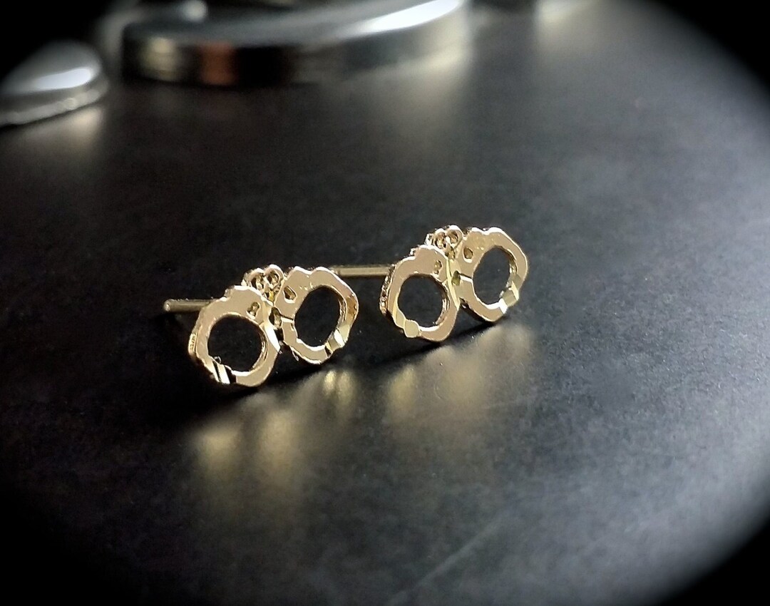 14k Handcuff Earrings, Handcuff Post Earrings - Etsy