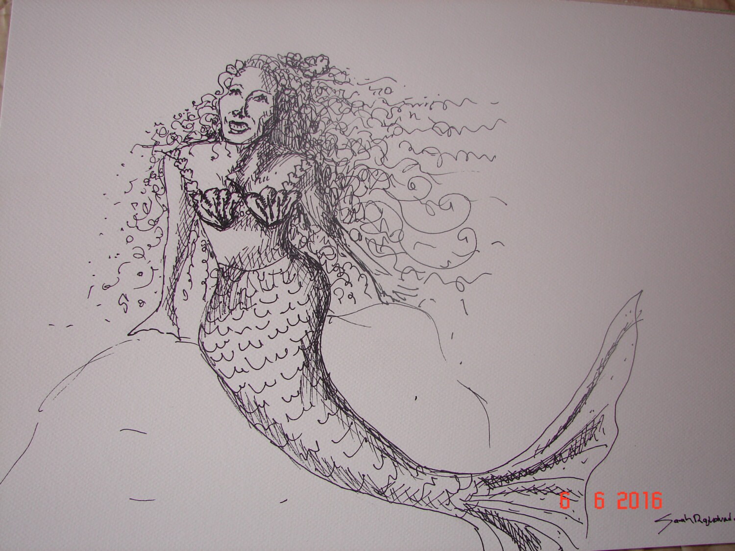 Original Mermaid Ink Drawing Pen And Ink Art Original Drawing Etsy