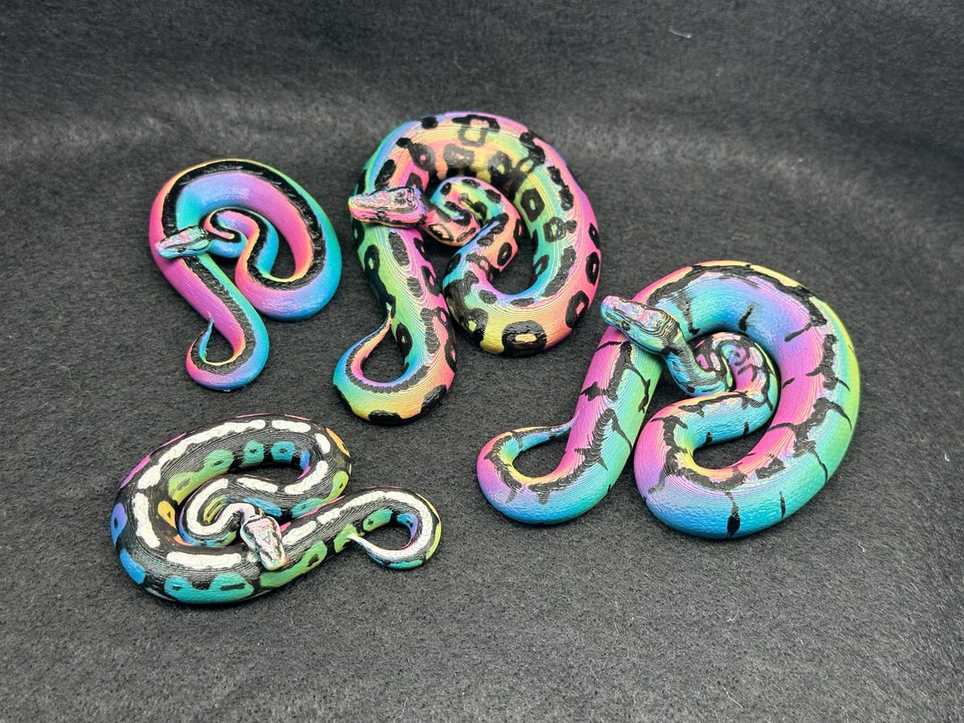 Rainbow Ball Python Figurine Variety - Etsy