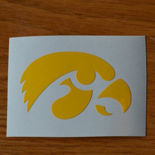 Small University of Iowa Hawkeye Tigerhawk Vinyl Decal | Etsy