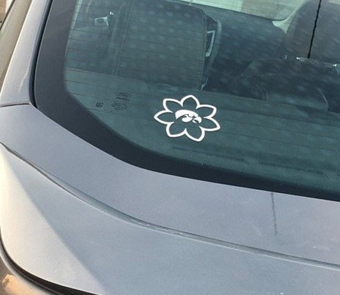 University of Iowa Hawkeye Tigerhawk in Flower Vinyl Decal | Etsy