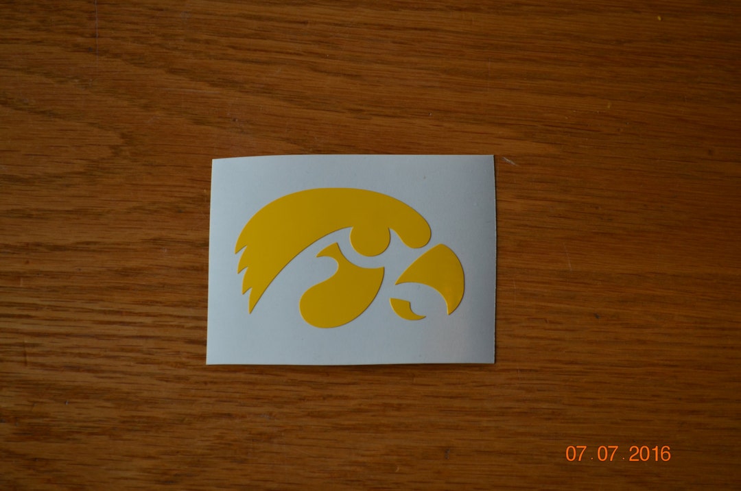 Small University of Iowa Hawkeye Tigerhawk Vinyl Decal, Hawkeyes ...