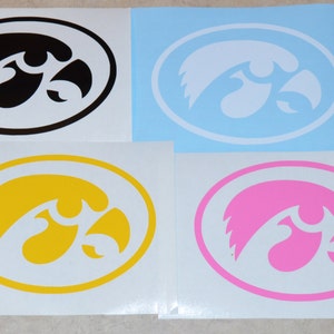 Oval University of Iowa Hawkeye Tigerhawk Vinyl Decal, Hawkeyes ...