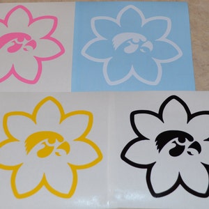 University of Iowa Hawkeye Tigerhawk in Flower Vinyl Decal, Hawkeyes - Etsy