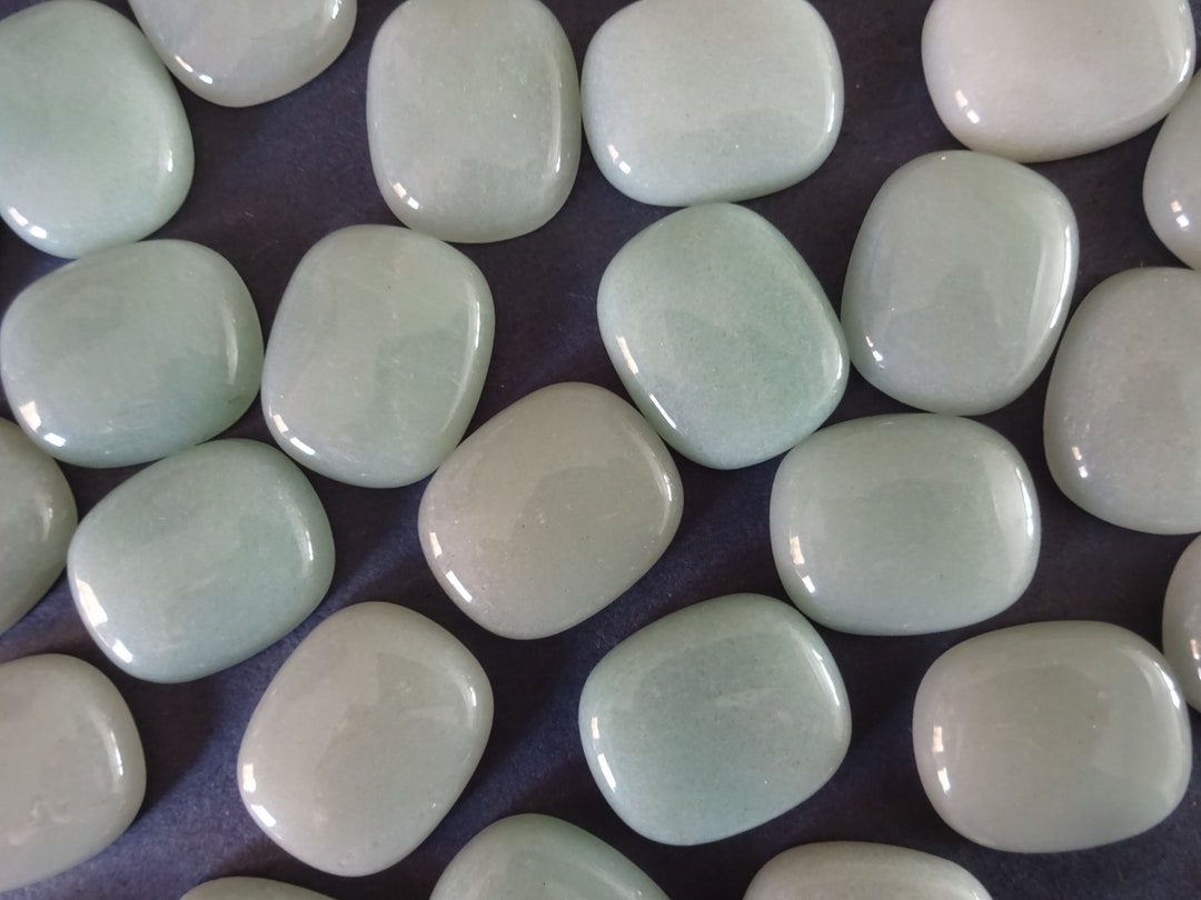 24x20mm Natural Oval Green Aventurine Gemstone Cabochon, Polished Gem ...