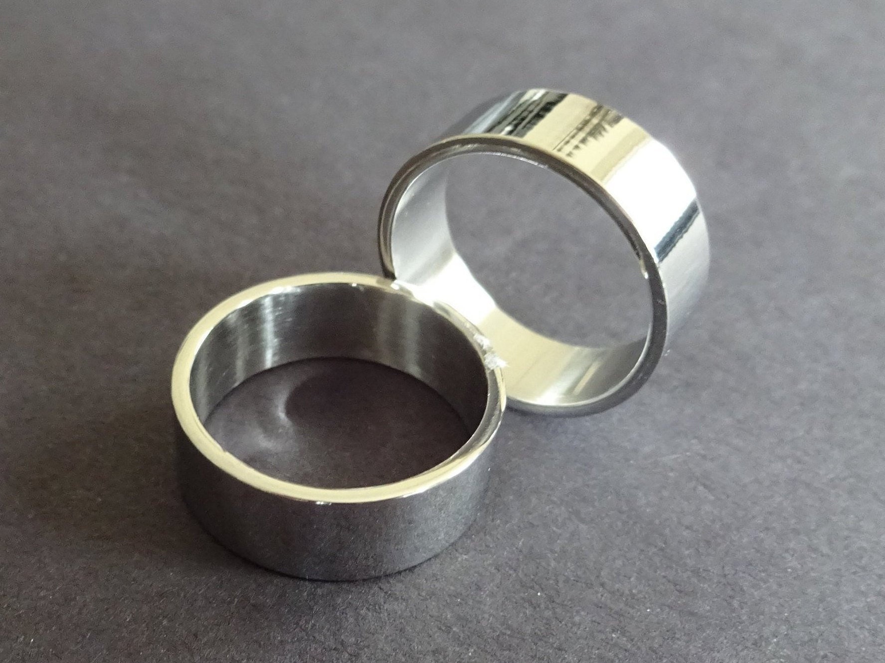 Classic Titanium Steel Ring, Basic Band, Size 5-13, Handcrafted ...