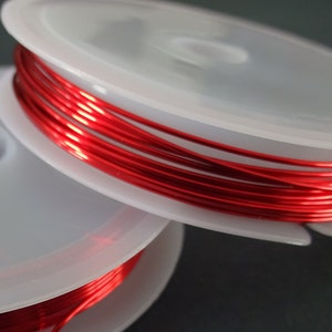 3 Meters of 0.8mm Copper Wire, Red Color, 20 Guage Wire, Spools for ...