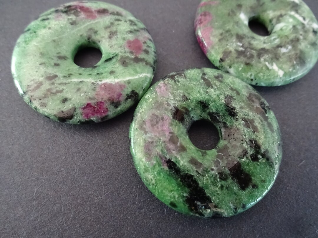 30mm Natural Ruby in Zoisite Donut Stone Purple & Green - Etsy