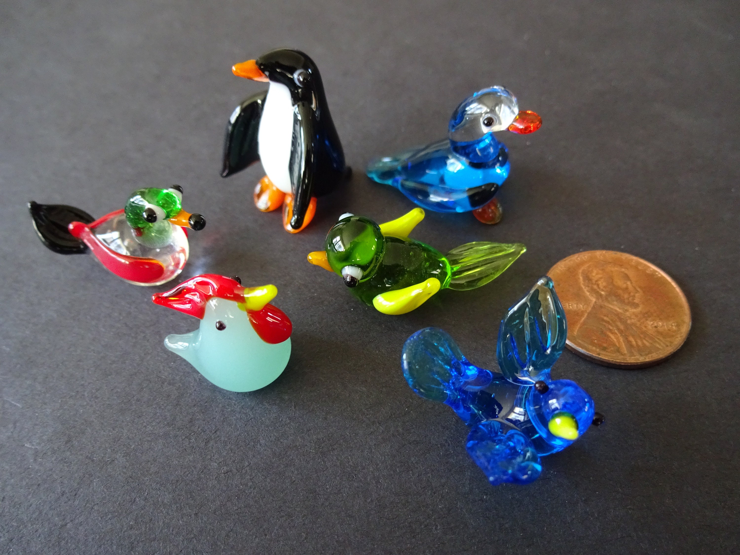 Glass Bird Set, 16-27mm Mini Lampwork Glass Animals, Collect All 6 ...