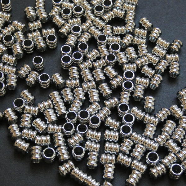 Silver Tube Beads - Etsy